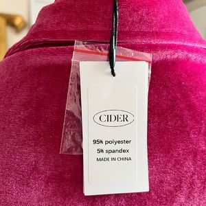 Cider | Dresses | Pink Velour Button Down Wrap Shirt Long Sleeve ...